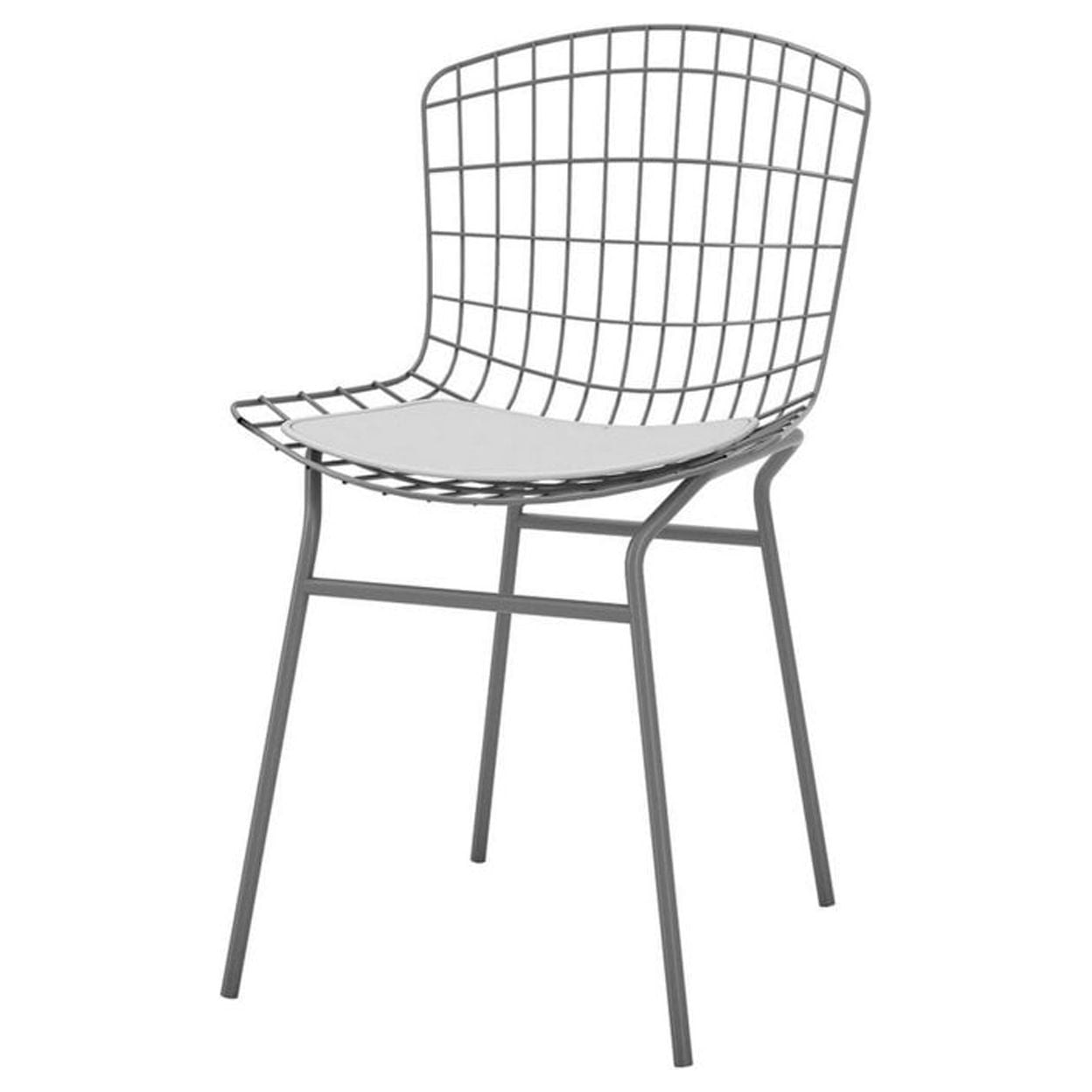 Madeline Chair with Seat Cushion in Charcoal Grey and White - Walmart.com
