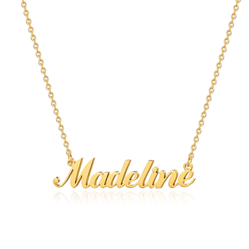 Madeline Name Necklace, 18K Gold Filled Custom Name Necklace ...