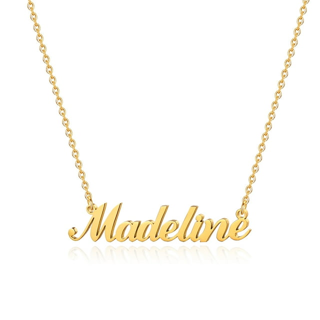 Madeline Name Necklace, 18K Gold Filled Custom Name Necklace ...
