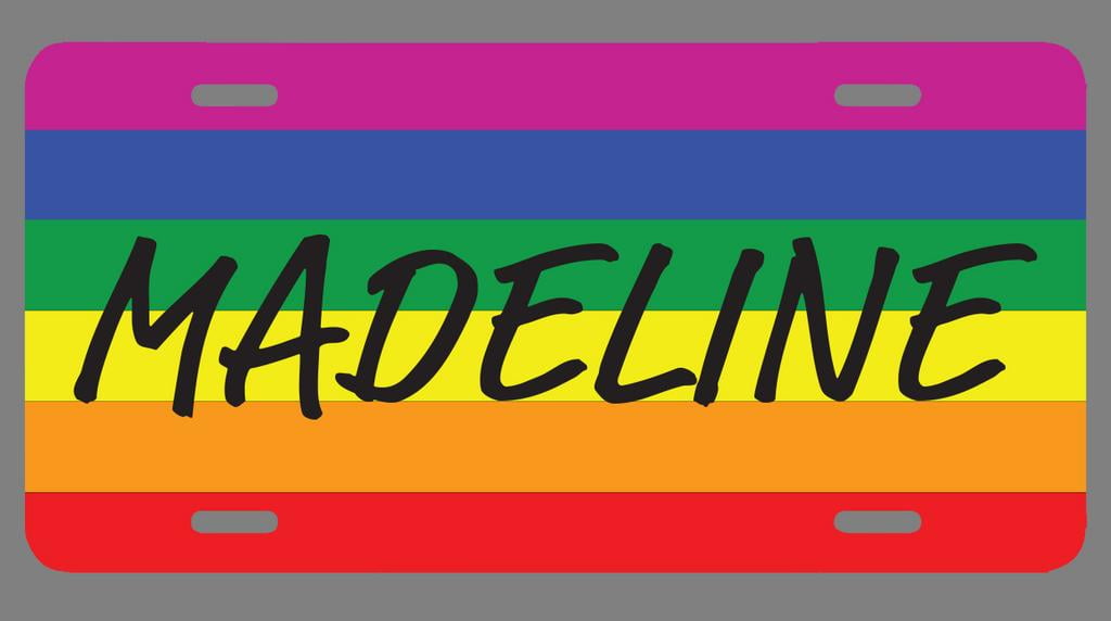Madeline Name Pride Flag Style License Plate Tag Vanity Novelty Metal ...