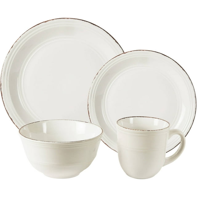 Madelyn White 16-Piece Dinnerware Set - Walmart.com