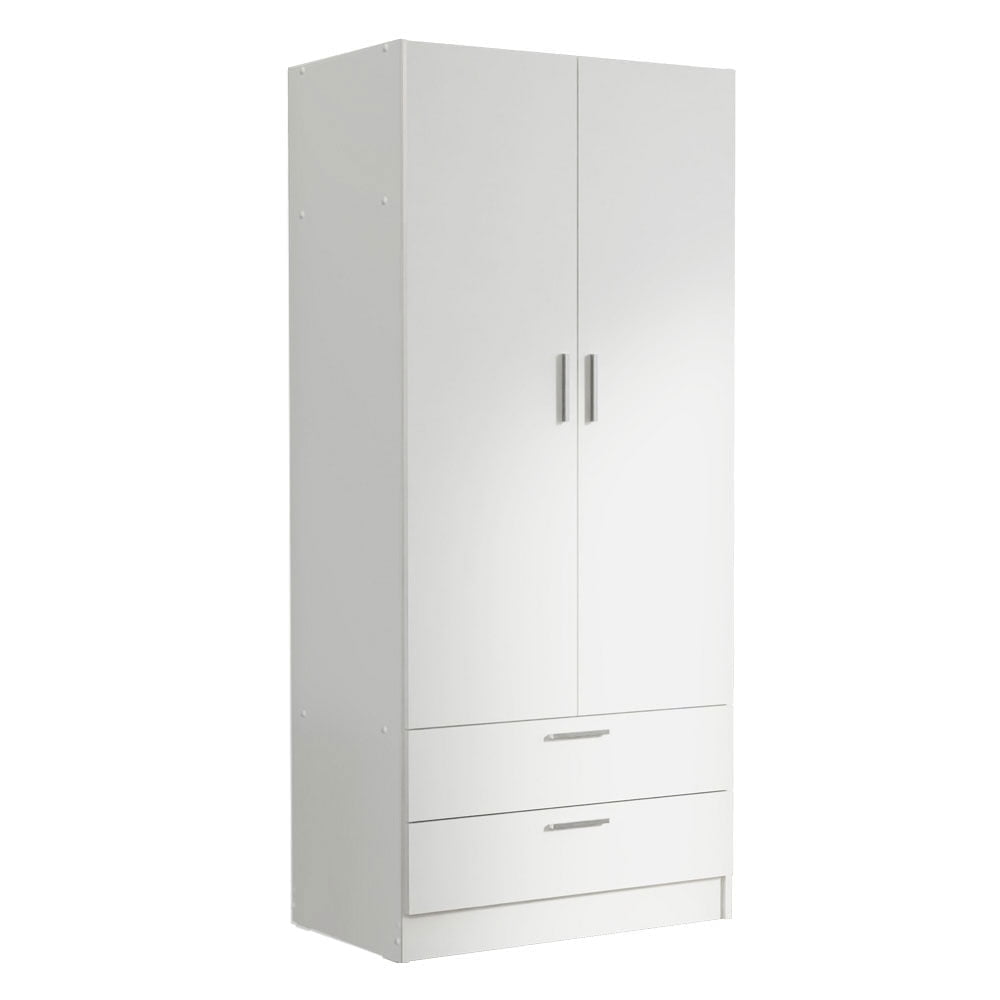 Madesa 2 Door 2 Drawer Spacious Storage Cabinet Wardrobe with Shelf and ...