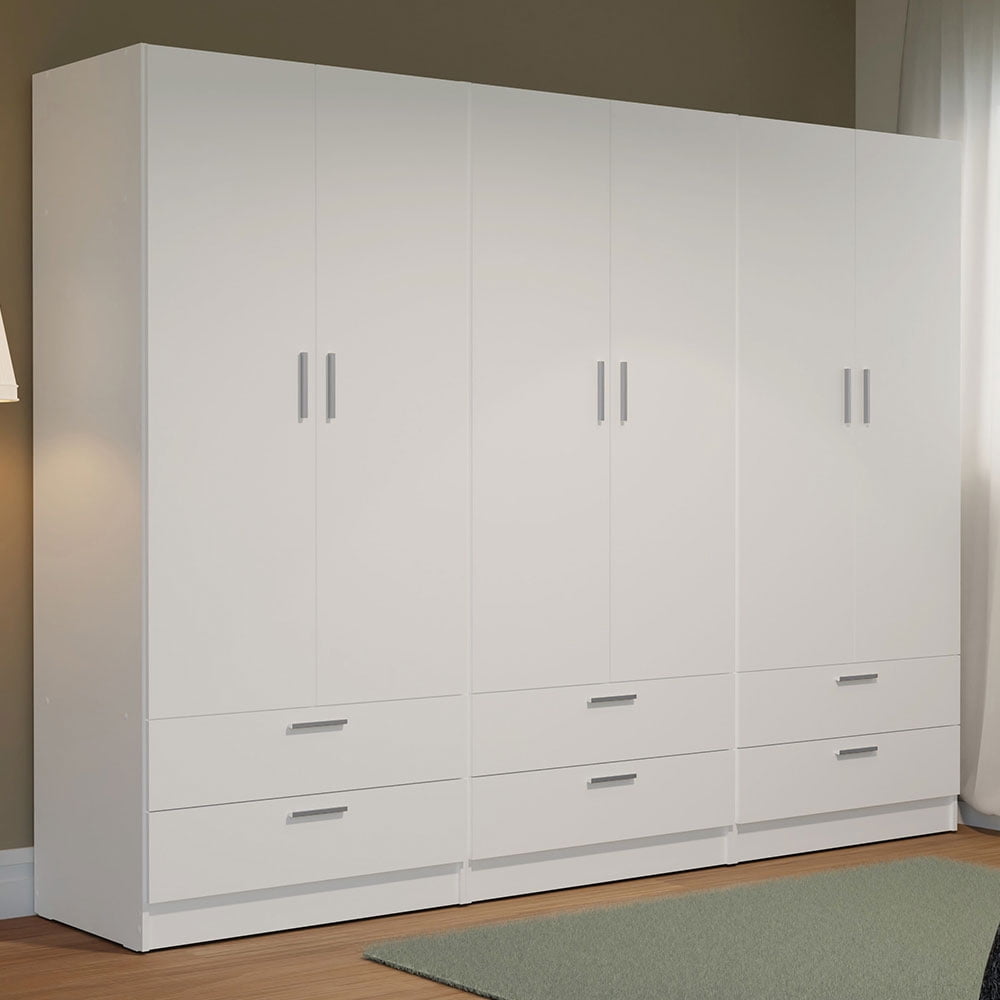 Madesa 6 Doors 6 Drawers Storage Cabinet Wardrobe with Shelves and ...