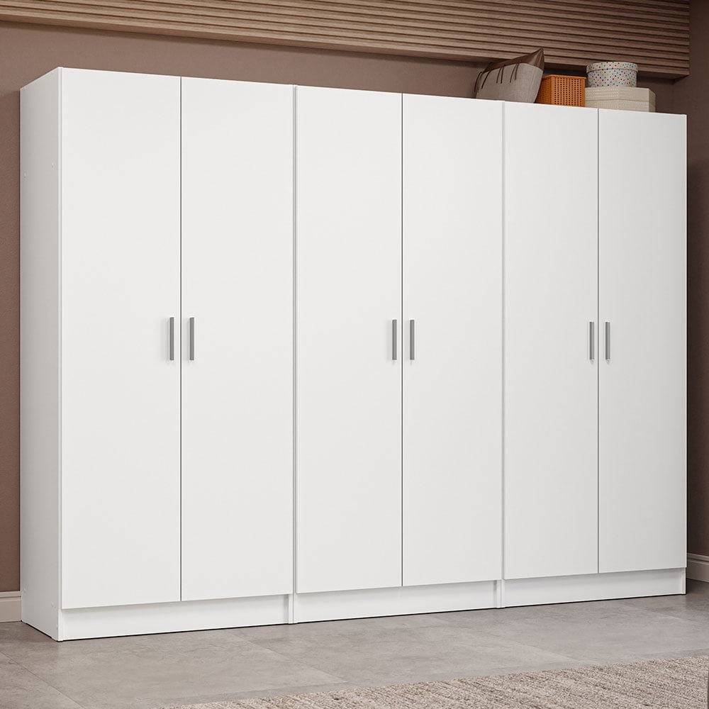 Madesa 6 Doors Storage Cabinet with Ample Shelves Space 94 Inch Utility ...