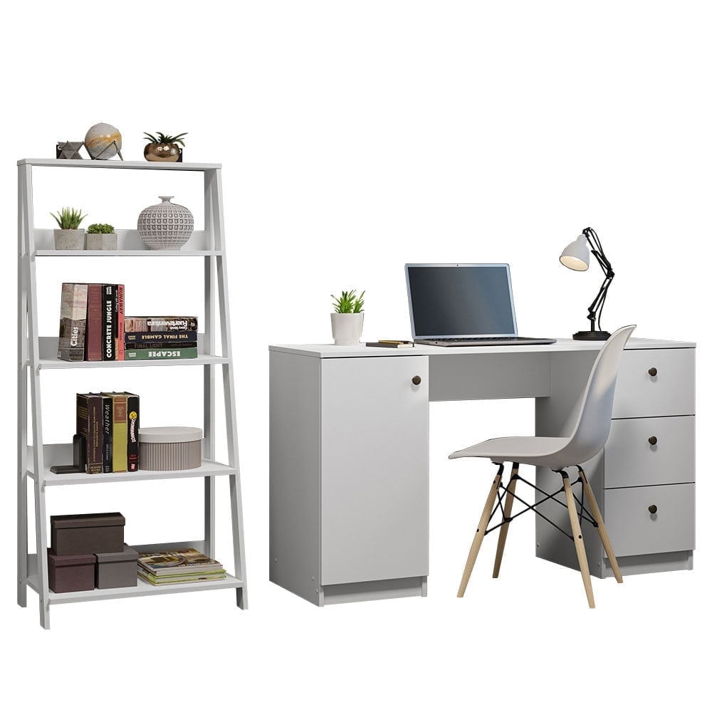 Madesa 2-Piece Home Office & Study Furniture Set: 53" Executive ...
