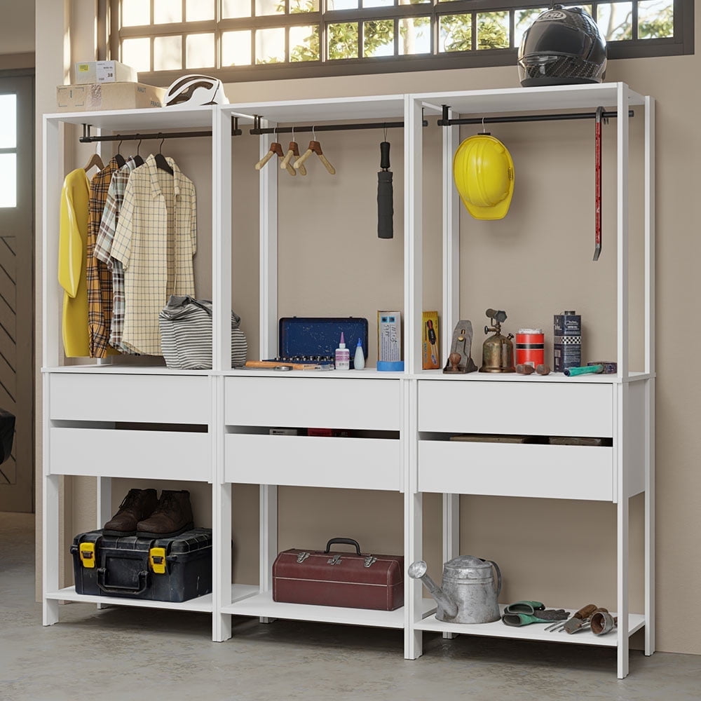 Madesa Garage Storage Cabinet 6-Drawer Tool Organizer with Hanging ...