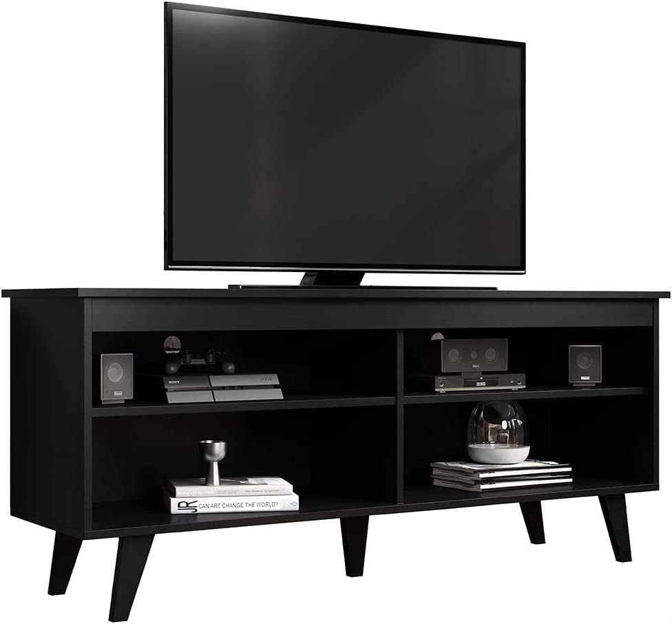 Madesa TV Stand Center with 4 Shelves and Cable Management for 50, 55 ...