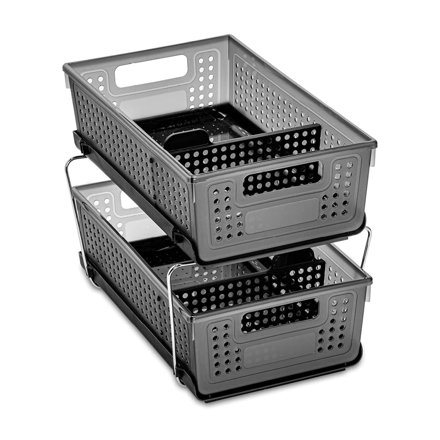 Madesmart 2-Tier Organizer Multi-Purpose Slide-Out Storage with Handles ...