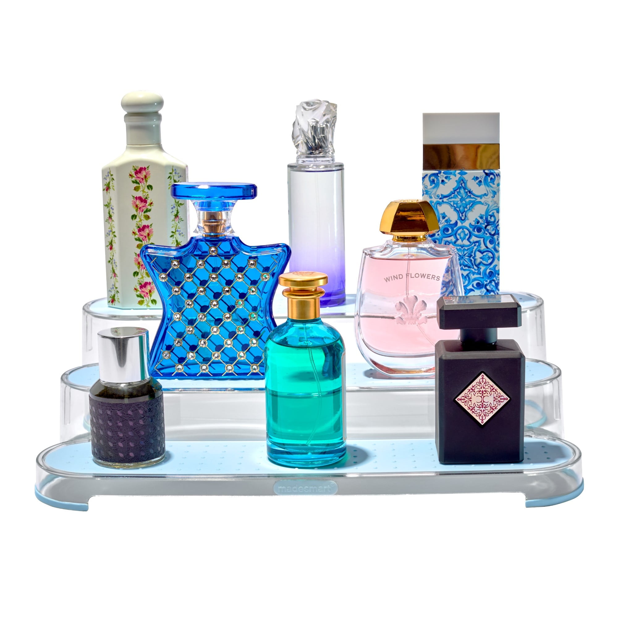 madesmart Blue Clear Shelf Organizer, Bath Collection, 3-Tier Cabinet ...