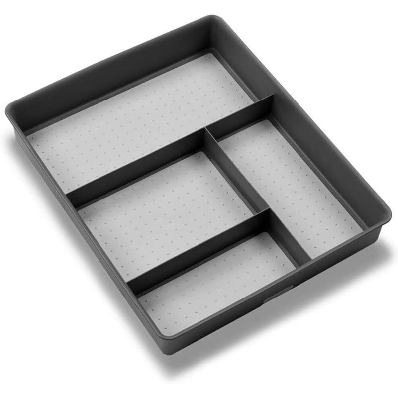 Madesmart Classic 4-Compartment Drawer Organizer Gadget Tray, Plastic ...