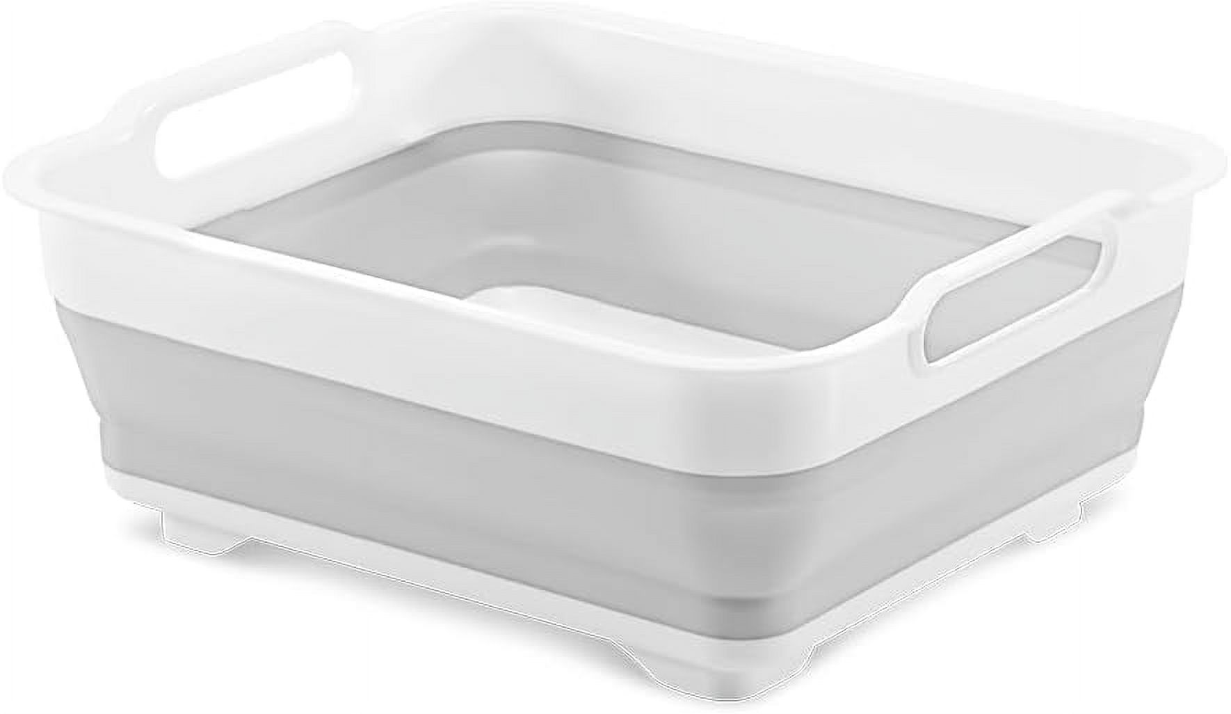 Madesmart Collapsible Dishwashing Basin with Handles, Plastic Pop-Up ...