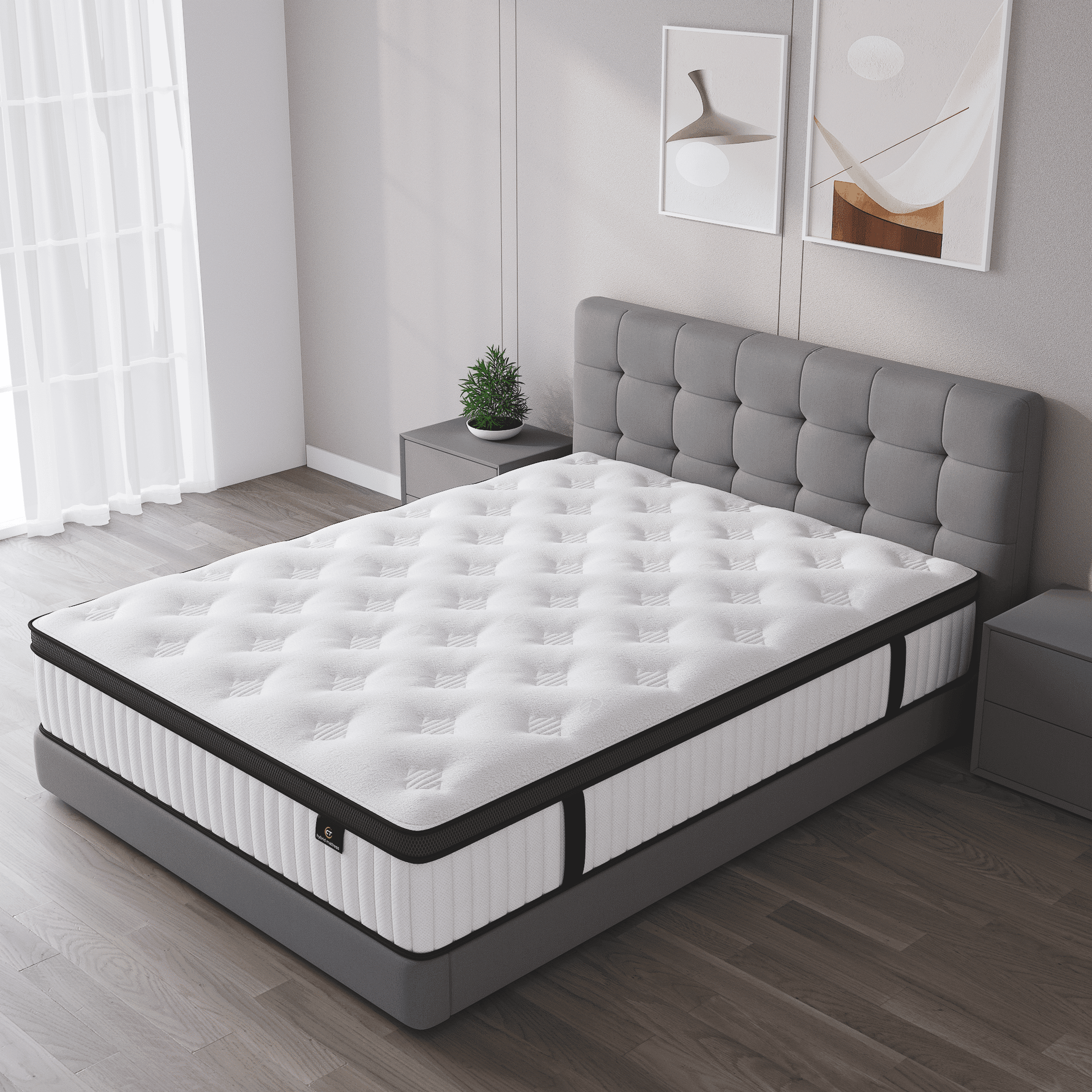 Madevos Queen Mattress in a Box, 12 inch Memory Foam individual Pocket ...