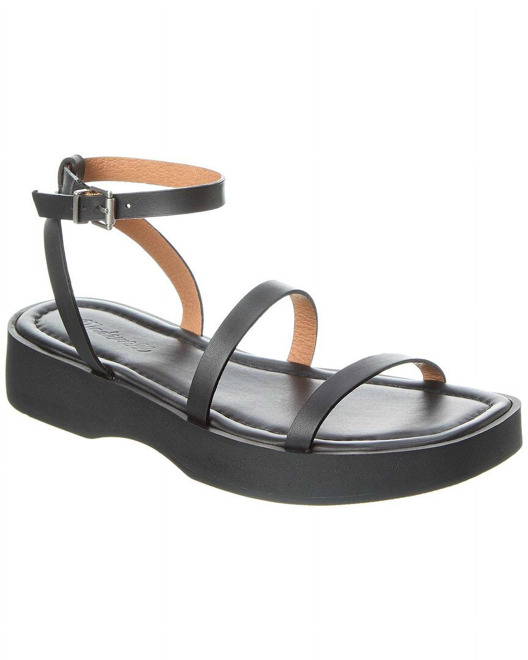 Madewell Double-Strap Leather Platform Sandal, 10, Black - Walmart.com