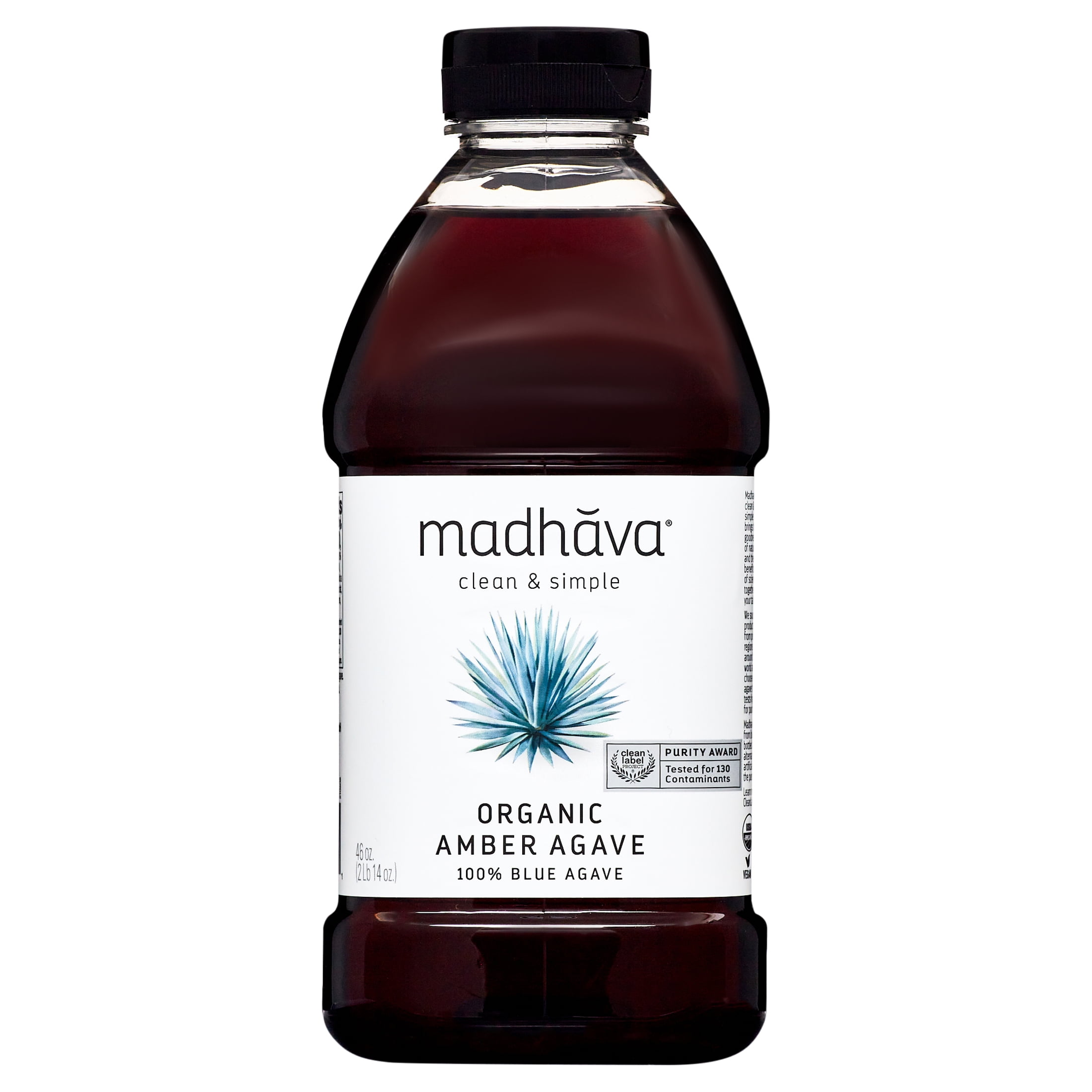 Madhava Organic Amber Agave, 100% Blue Agave Sweetener Sugar Substitute ...