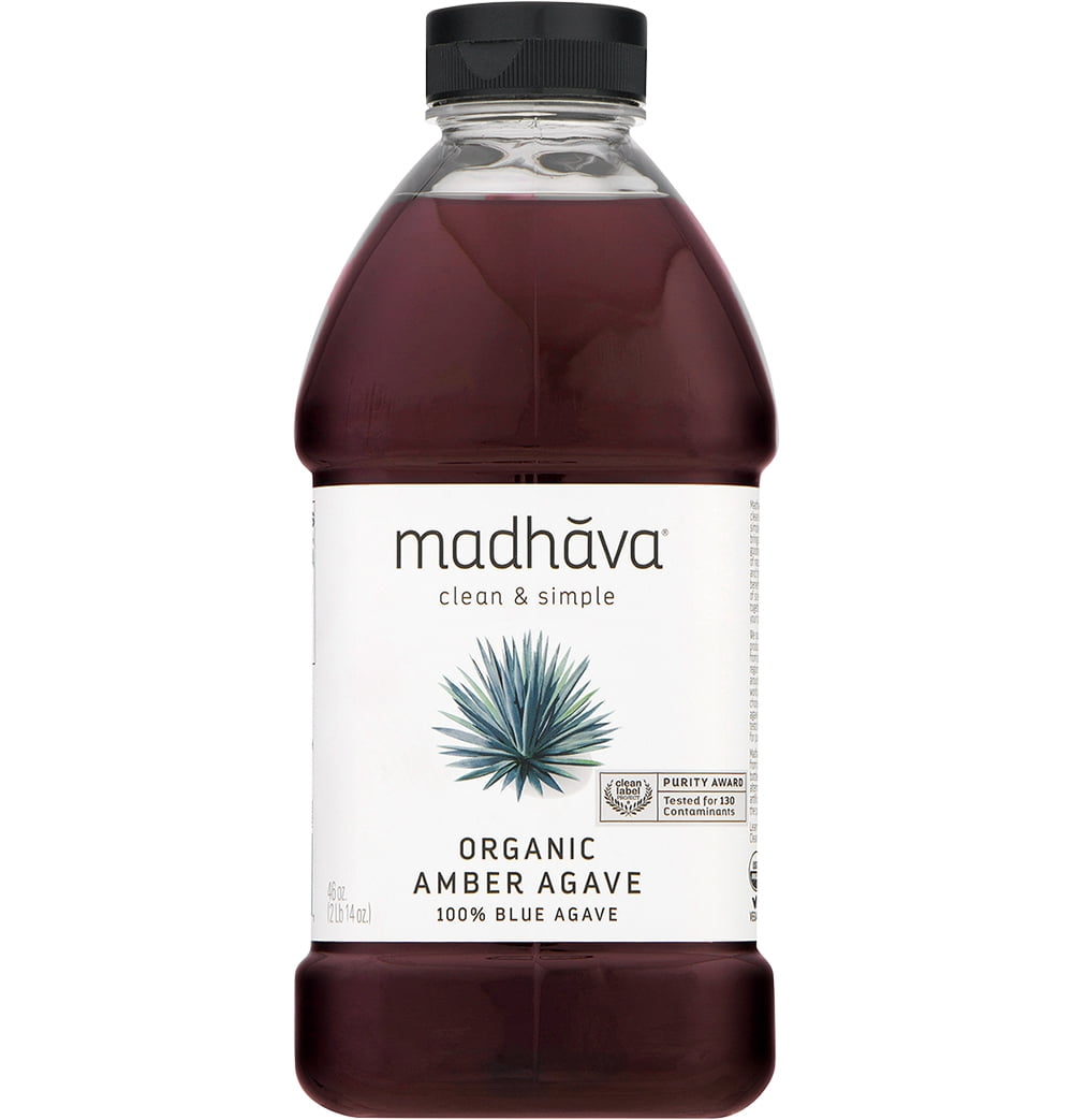 Madhava Organic Amber Agave, 100% Blue Agave Sweetener Sugar Substitute ...