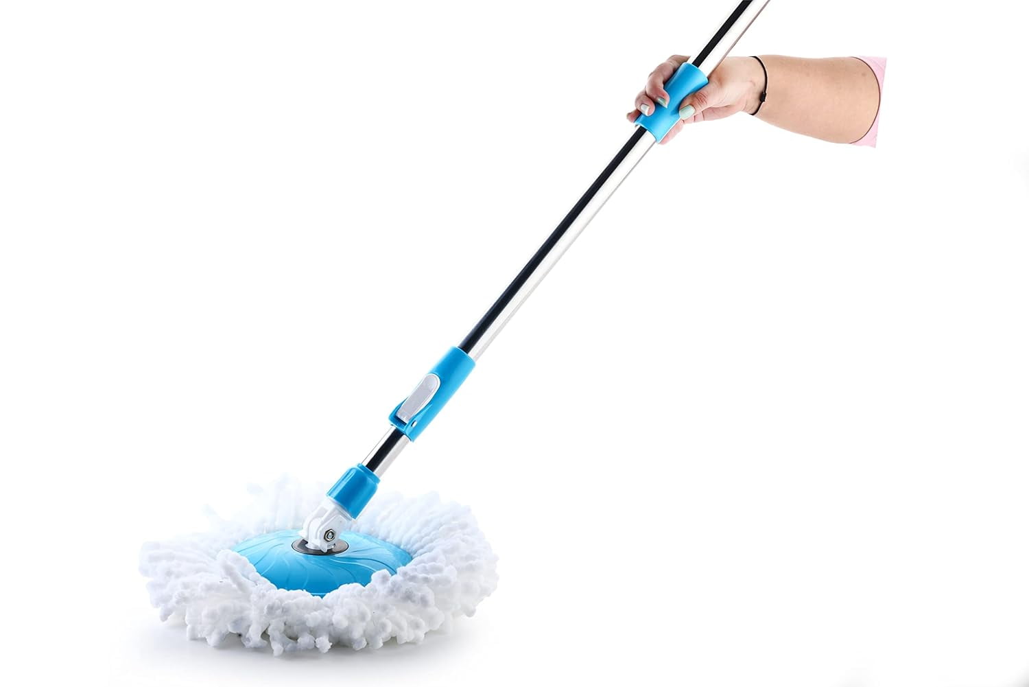 Madhuli 360 Bucket Spin Mop Stick with Disc Refill Expandable Stainless ...