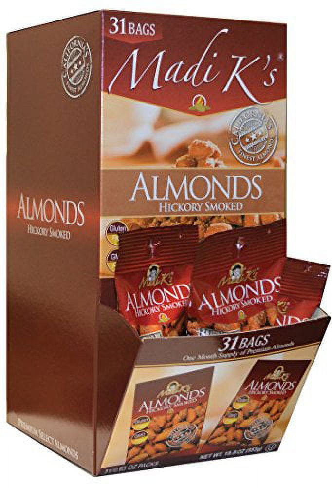 Madi K's Hickory Smoked Almonds, HYZ01 31 Count, Package may vary ...