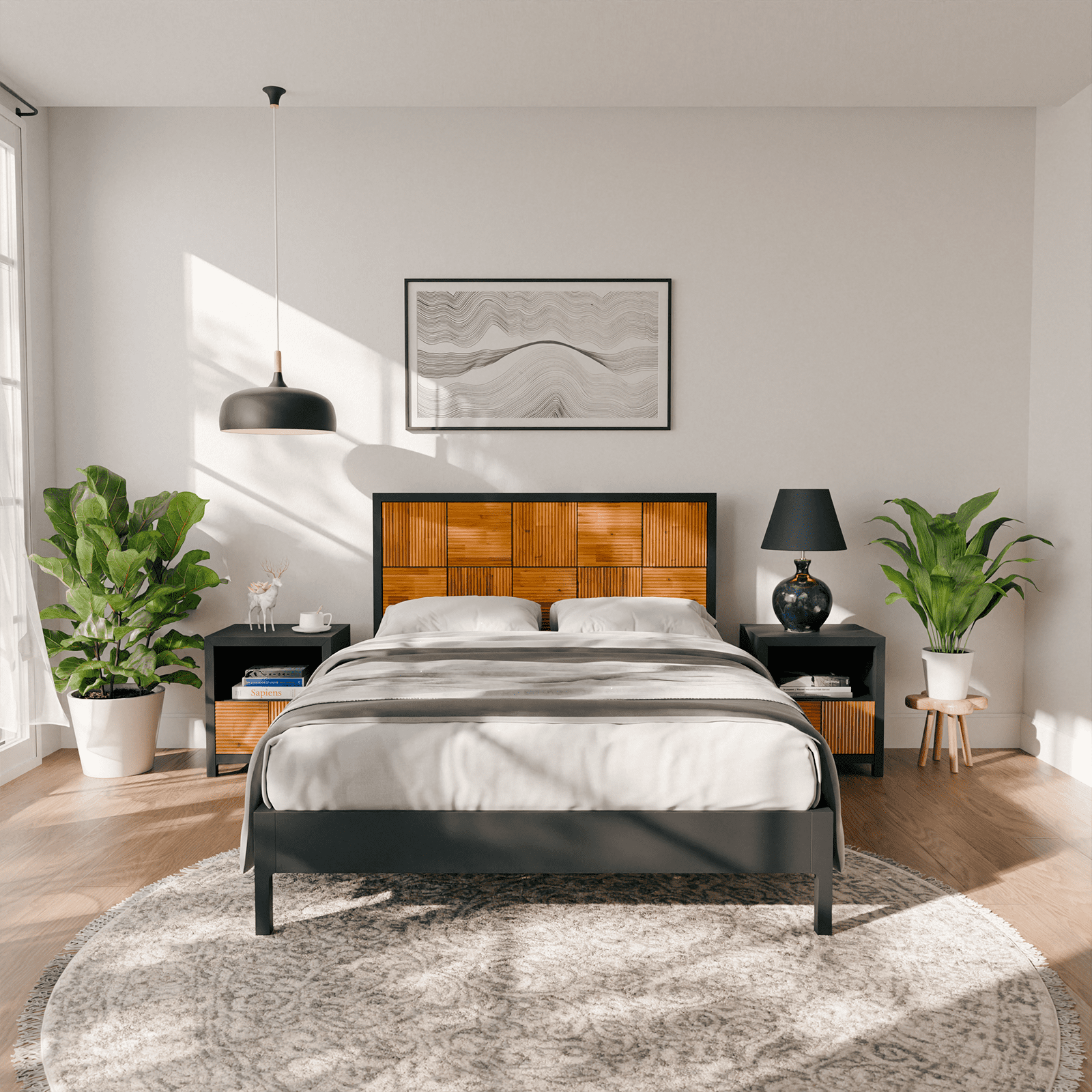 Madia 48 Queen Bed Frame - Solid Acacia Wood - lbs Capacity - Walmart.com