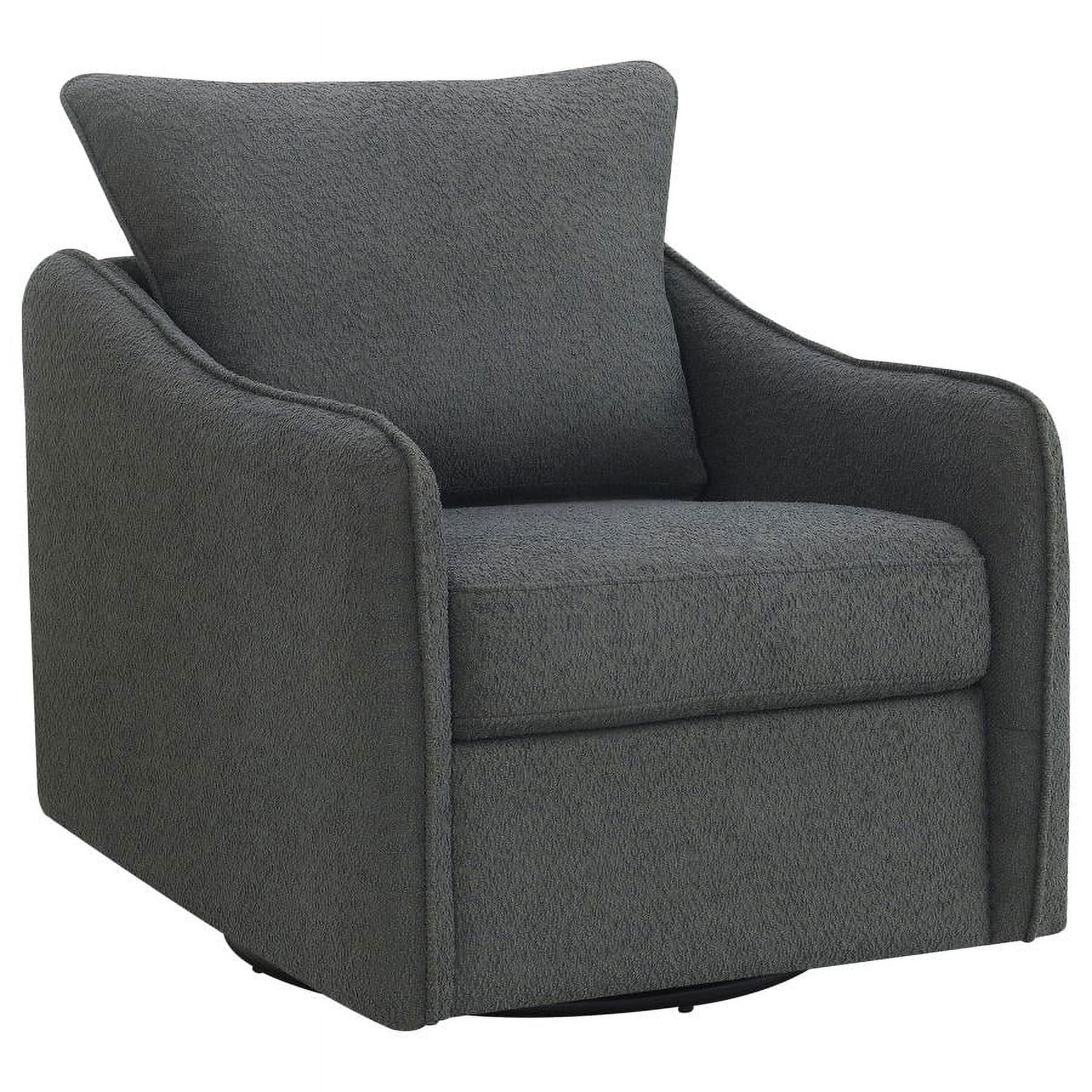 Madia Upholstered Slope Arm Swivel Club Chair Vanilla - Walmart.com