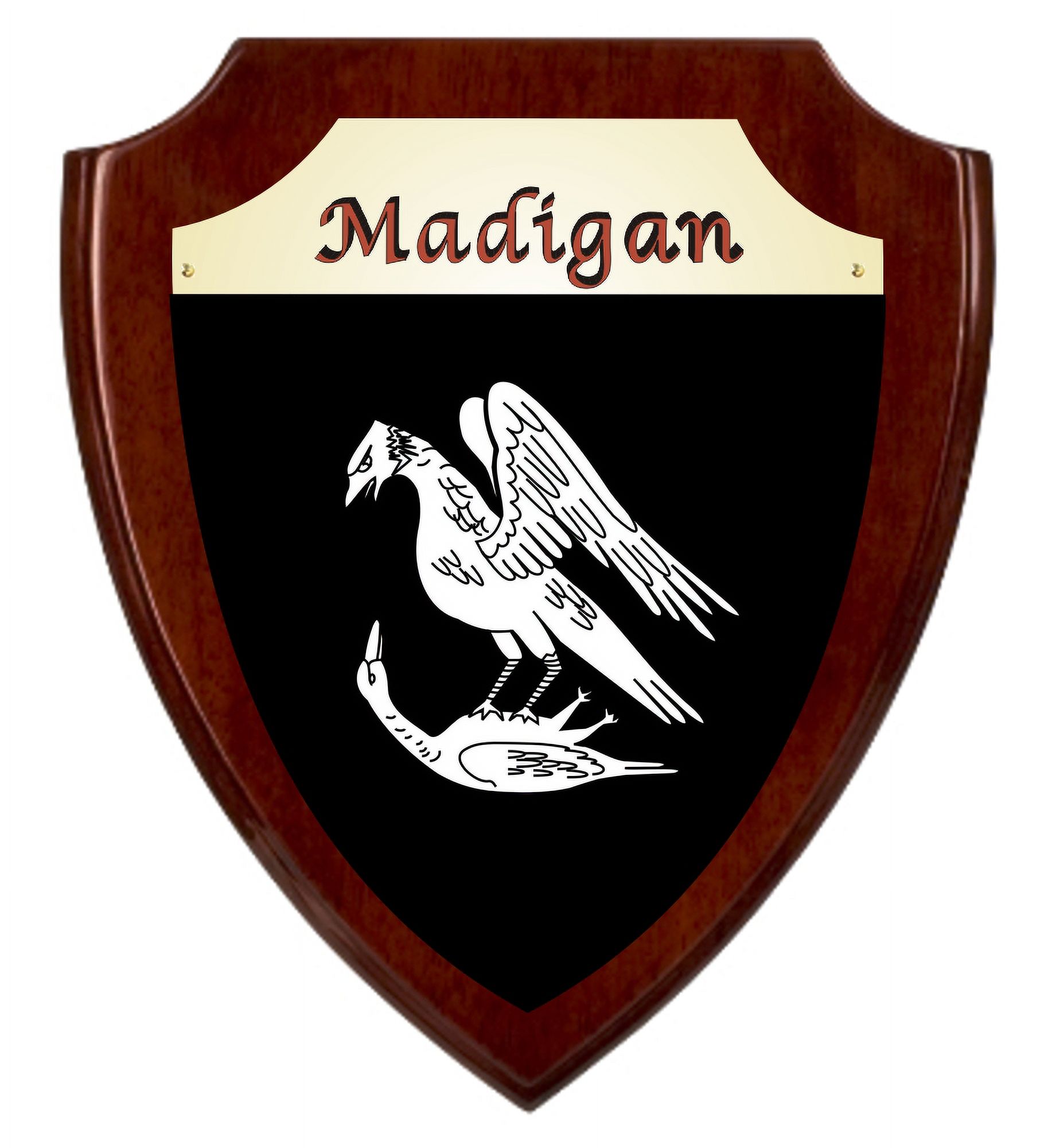Madigan Irish Coat of Arms Shield Plaque - Rosewood Finish - Walmart.com