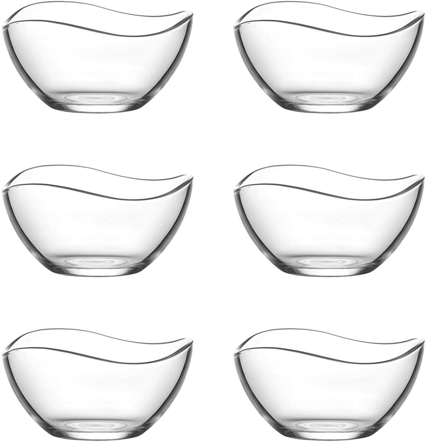 Madison 2.25 Ounce Mini Glass Bowls | Beautiful Wavy Design, Thick ...