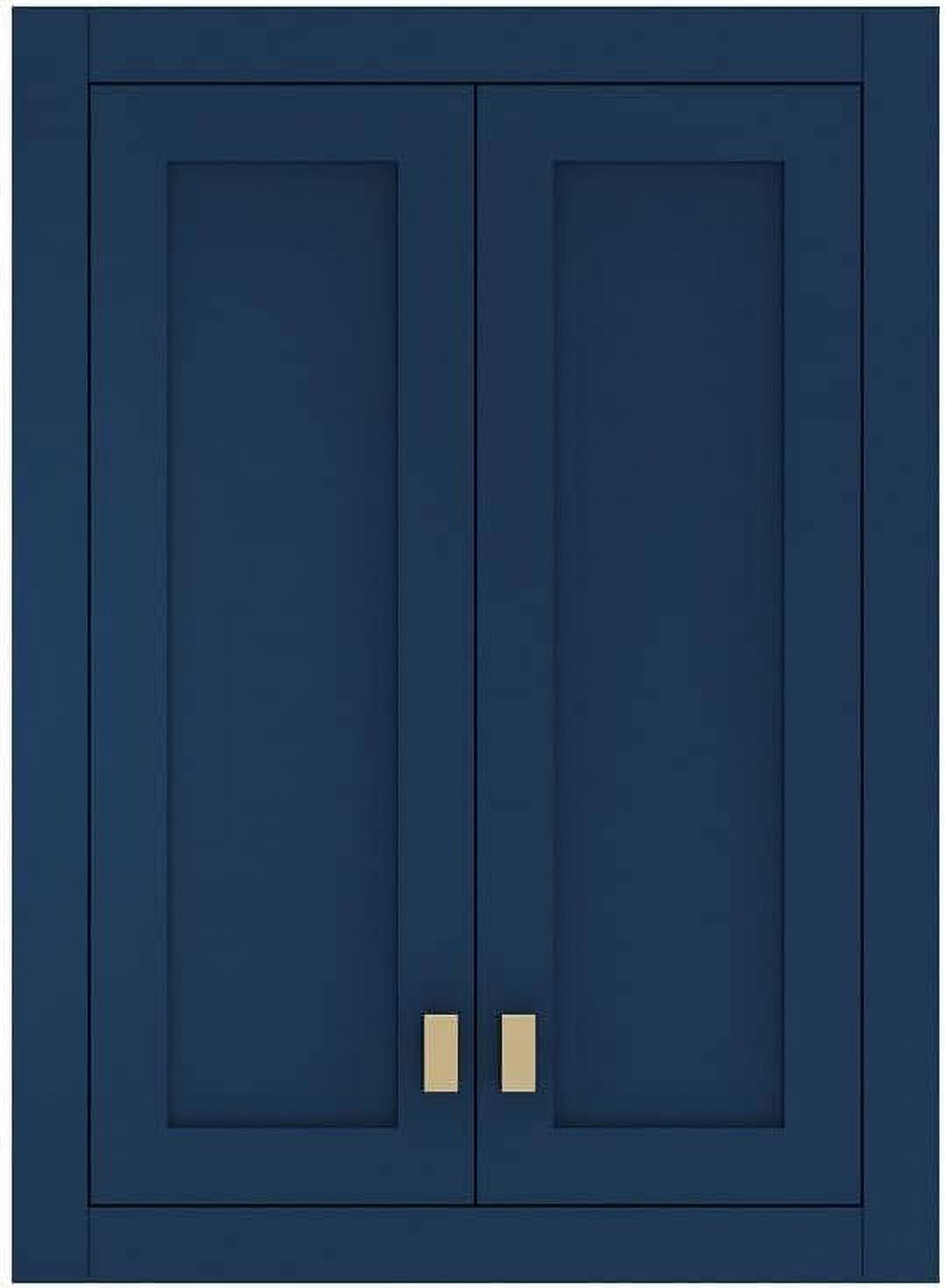 Madison 33" Solid Hardwood Medicine Cabinet In Blue/Chrome - Walmart.com
