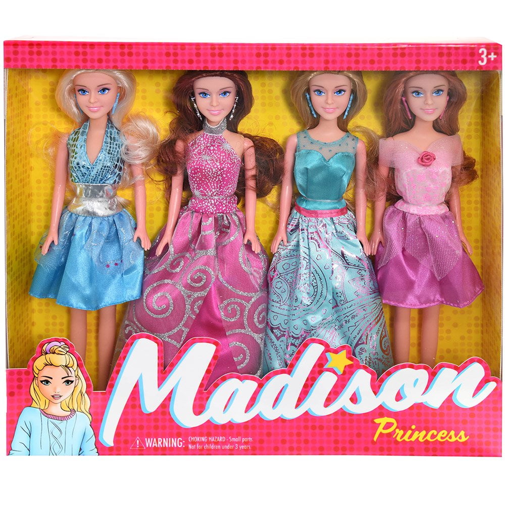 Madison 4pk Princess 11" Dolls in window box - Walmart.com