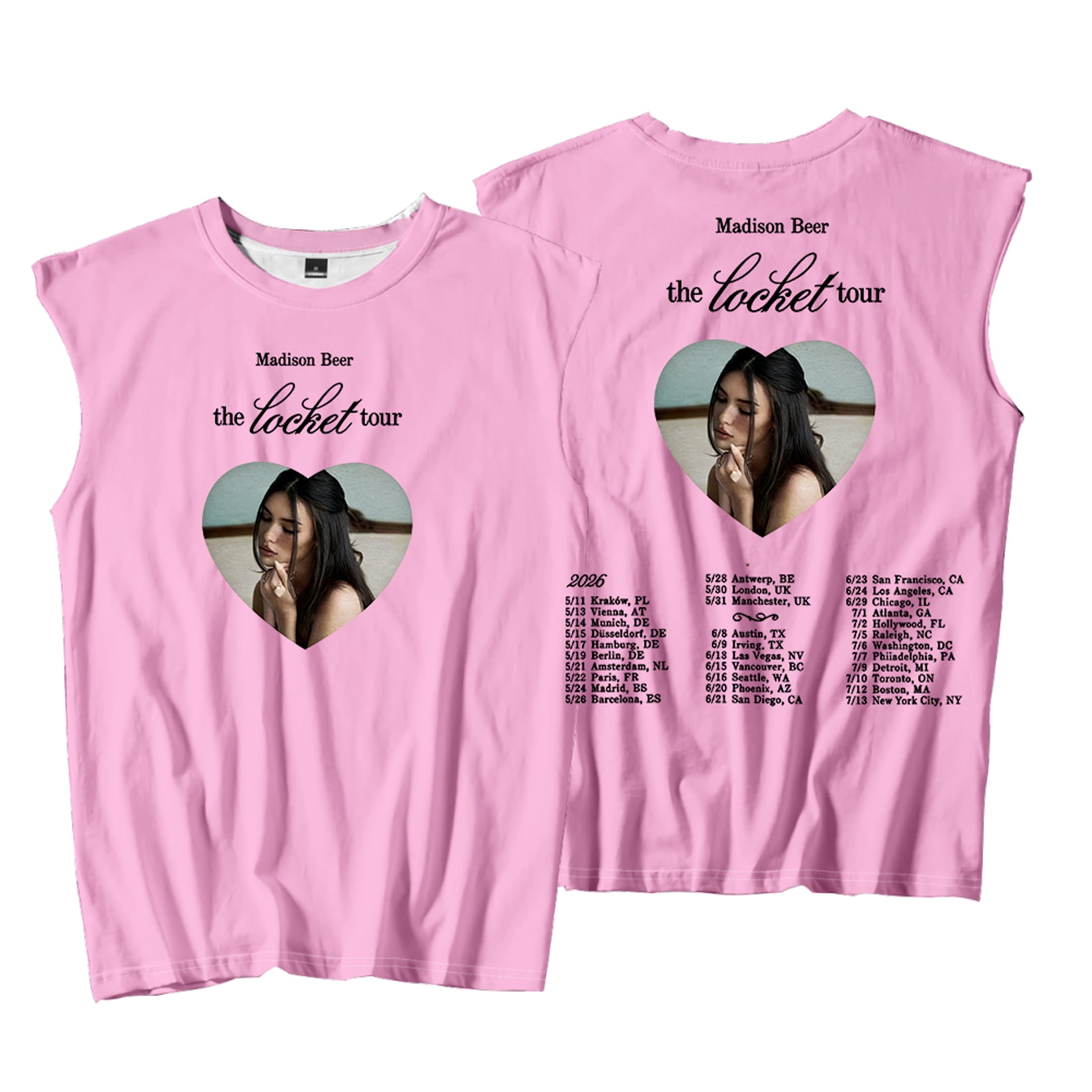 Madison Beer The Locket Tour 2026 Tank Tops Sleeveless Vest Men Women ...