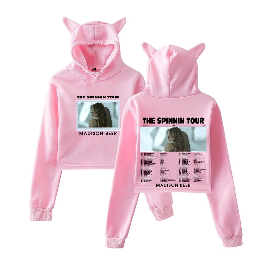 Madison Beer The Spinnin Tour Cat Ear Hoodie Fashion Casual Pullover ...