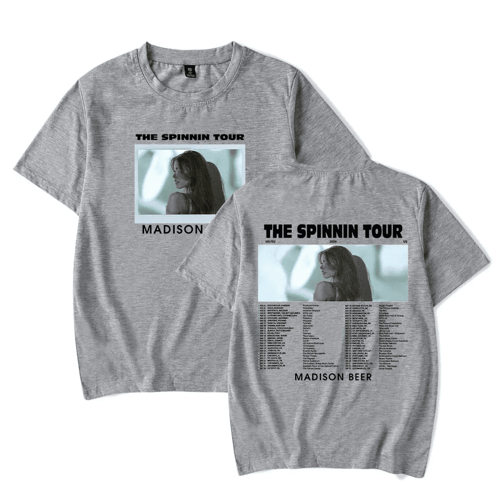 Madison Beer The Spinnin Tour T-shirt Crewneck Short Sleeve Tee Unisex ...