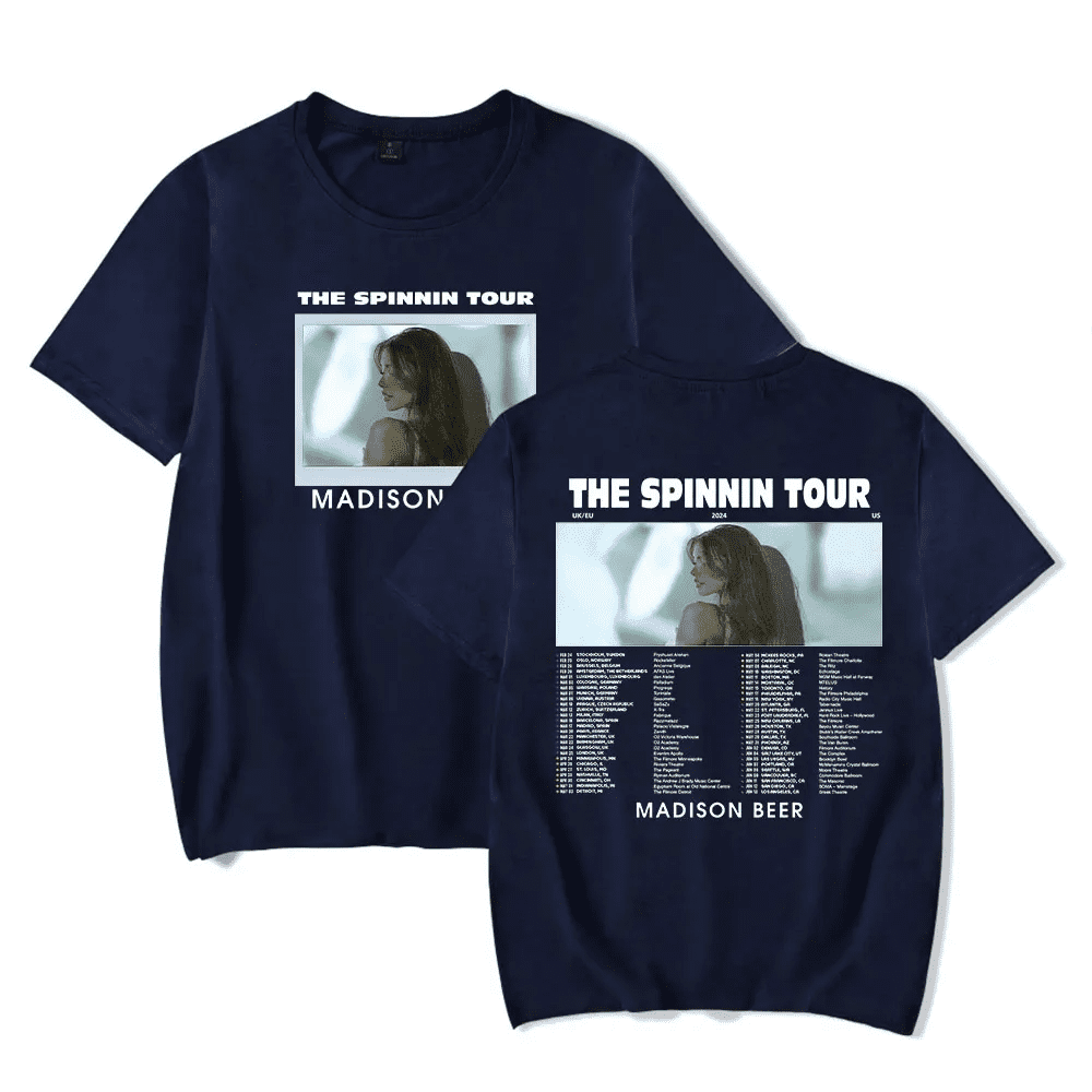 Madison Beer The Spinnin Tour T-shirt Crewneck Short Sleeve Tee Unisex ...