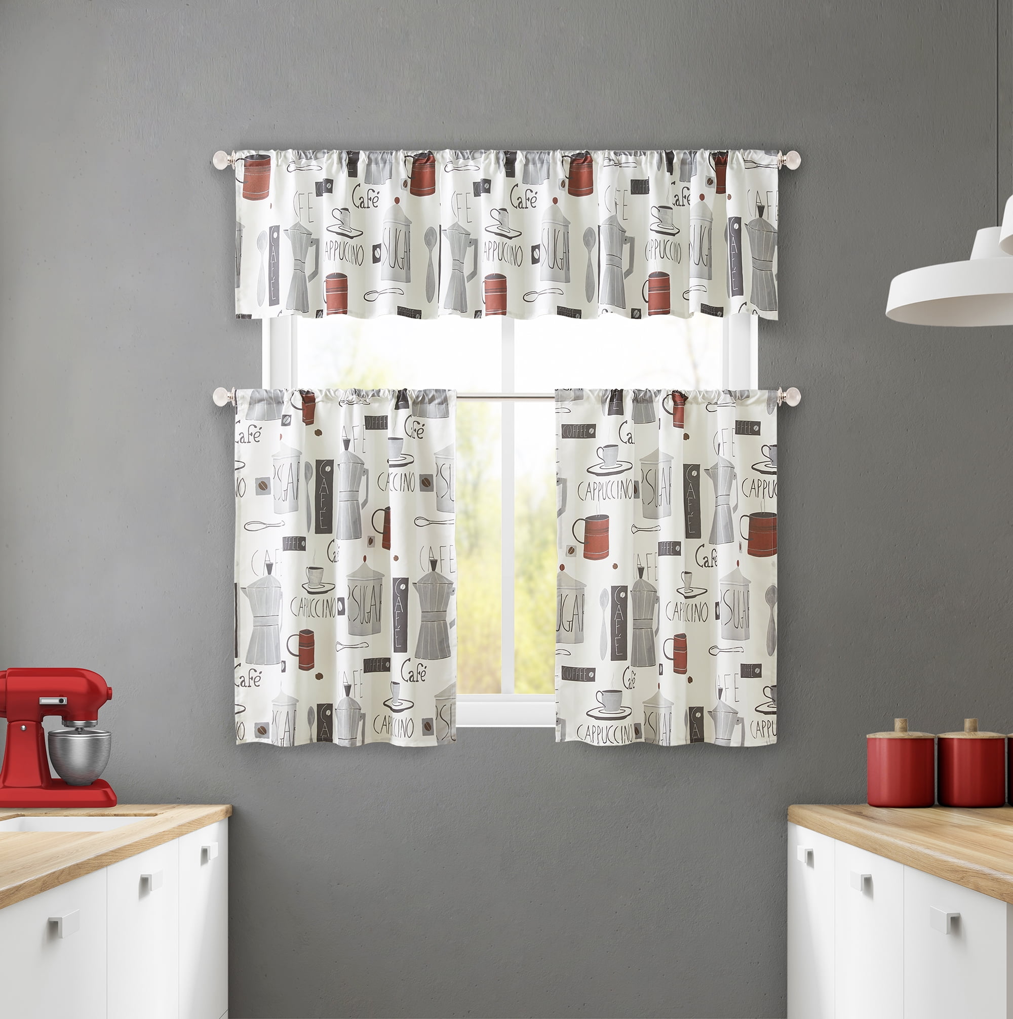 Madison Classics Lavinia Multicolor Kitchen Tier and Valance 3-piece ...