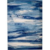 Madison Collection - 2x3 Abstract Blue/Cream Modern Area Rug (Multiple ...