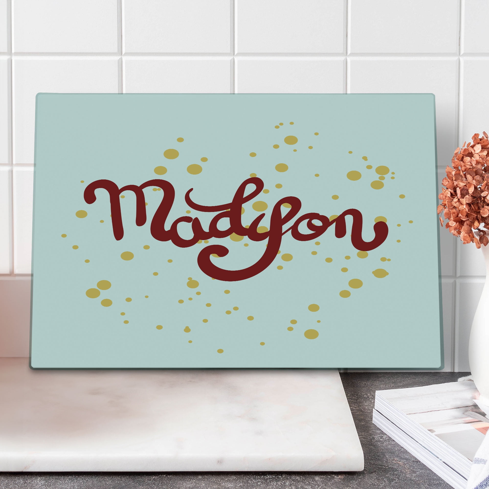 Madison Cutting Board, Modern Calligraphy Design Hand Drawn Cursive ...
