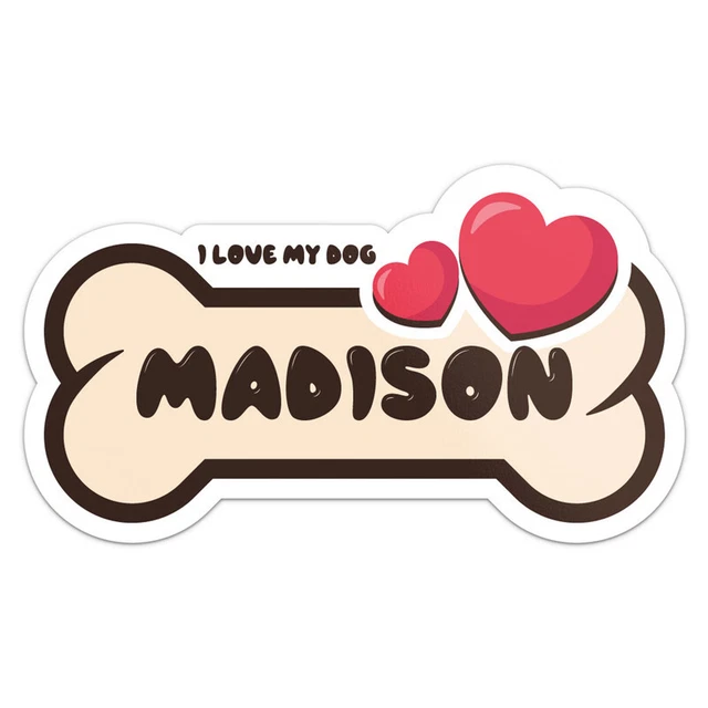 Madison Dog Sticker Phone Decal Water Bottle Stickers Car Decals ...