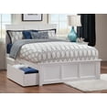 Madison Full Size Wood Bed Frame with Storage, 2 Urban Drawers in White ...