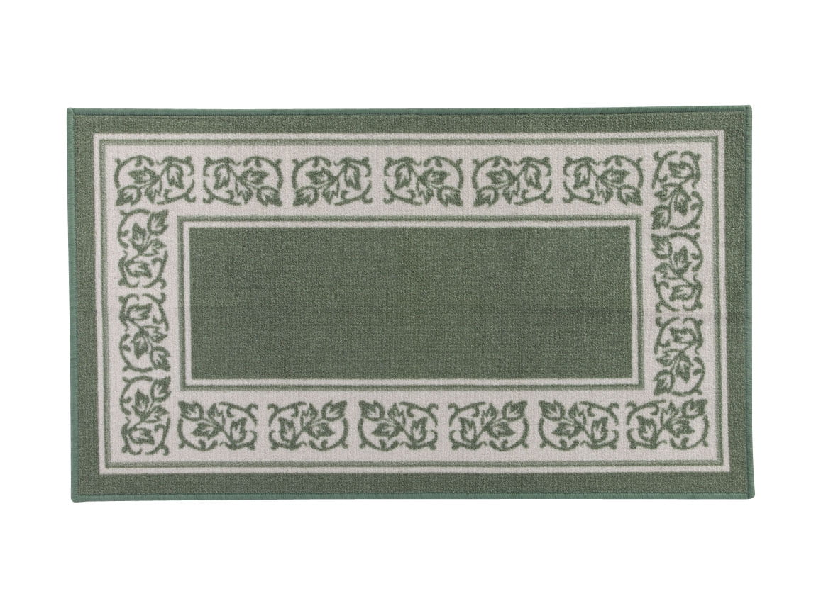 Floral Border Area Rugs Size: 26"x 45", Color: Green - Walmart.com