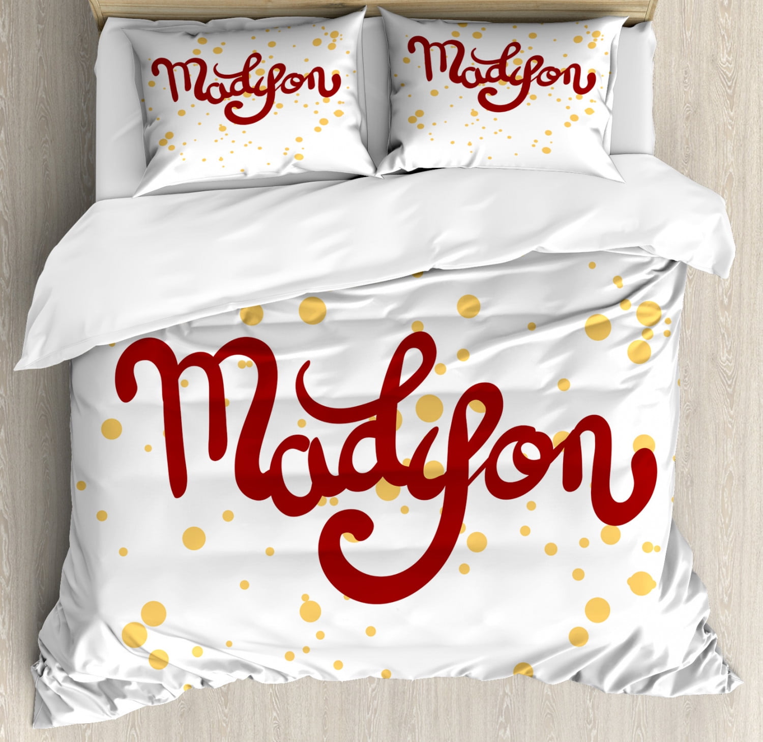 Madison King Size Duvet Cover Set, Modern Calligraphy Design Hand Drawn ...