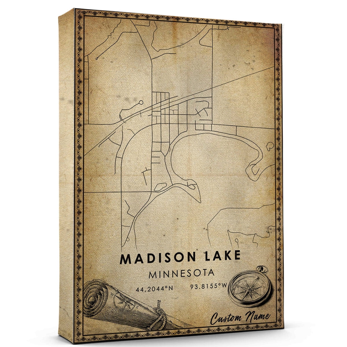 Madison Lake Map Poster, Minnesota Map Art Poster, Canvas, Madison Lake ...