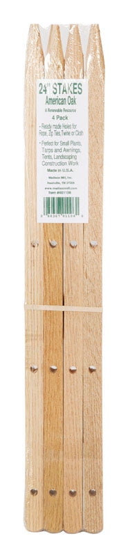 Madison Mill 24 In. Garden Wooden Oak Plant Stake (4-Pack) for Trees ...