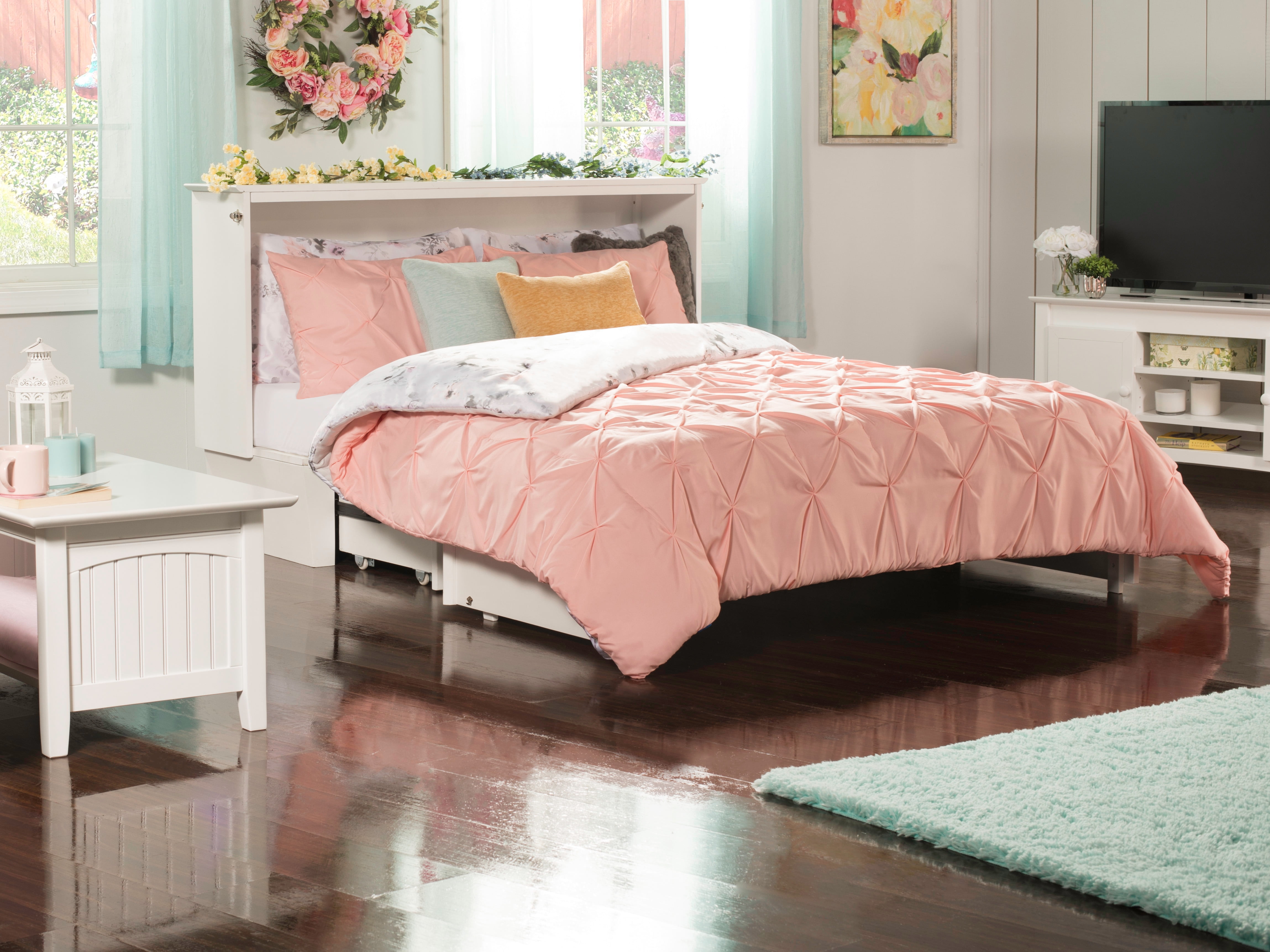 Madison Murphy Bed Chest with Charging Station & Coolsoft Mattress in ...