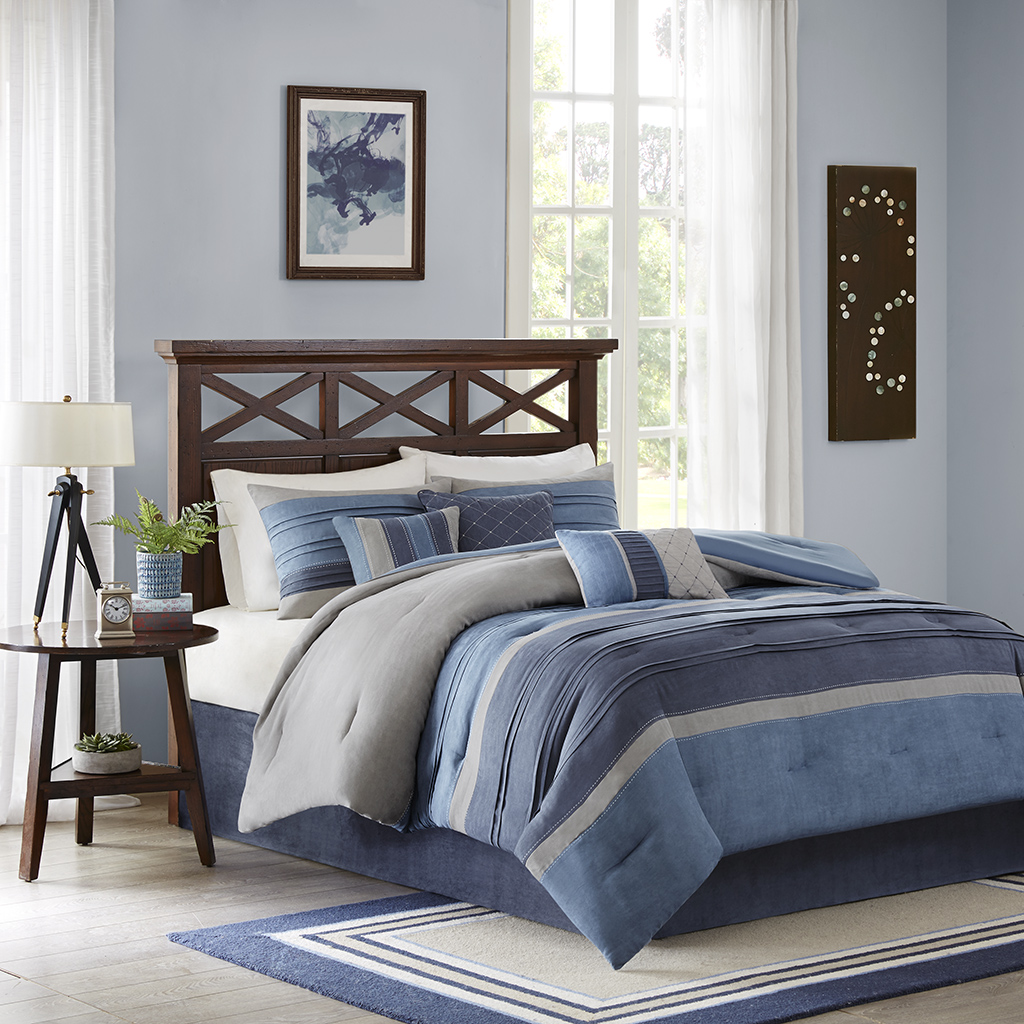 Madison Park 7 Piece Microsuede Comforter Set - Walmart.com