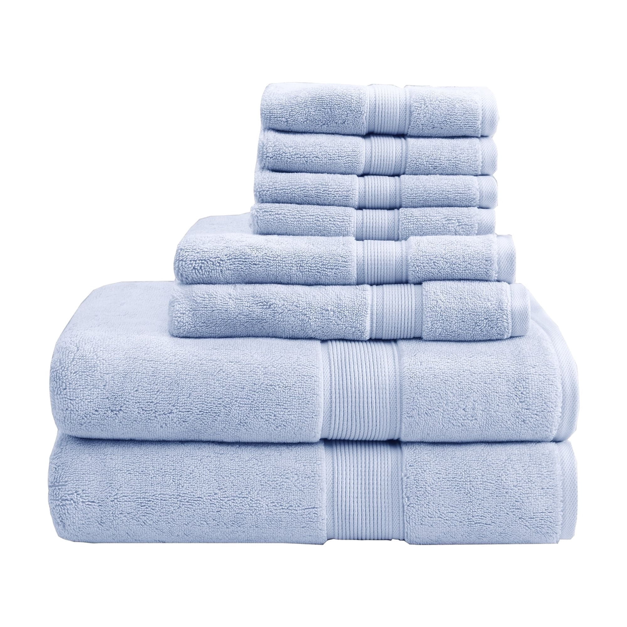 Madison Park, 8-Piece Cotton Towel Set, 800GSM, Light Blue - Walmart.com