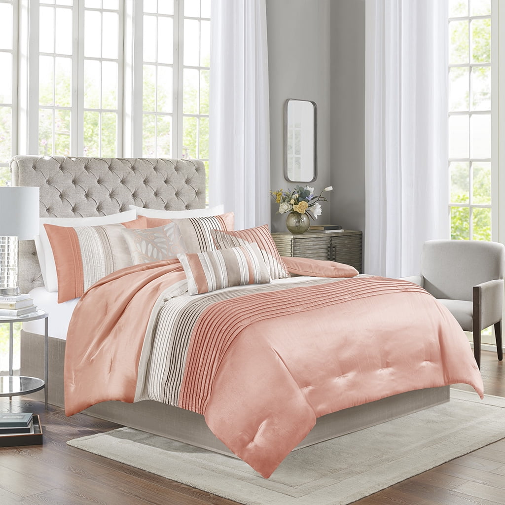 Madison Park Amherst 7-Piece Transitional Fabric Comforter Set in Coral ...