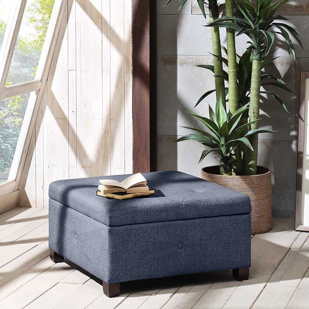 Madison Park Aspen Ottoman with Blue Finish MP101-1002 - Walmart.com