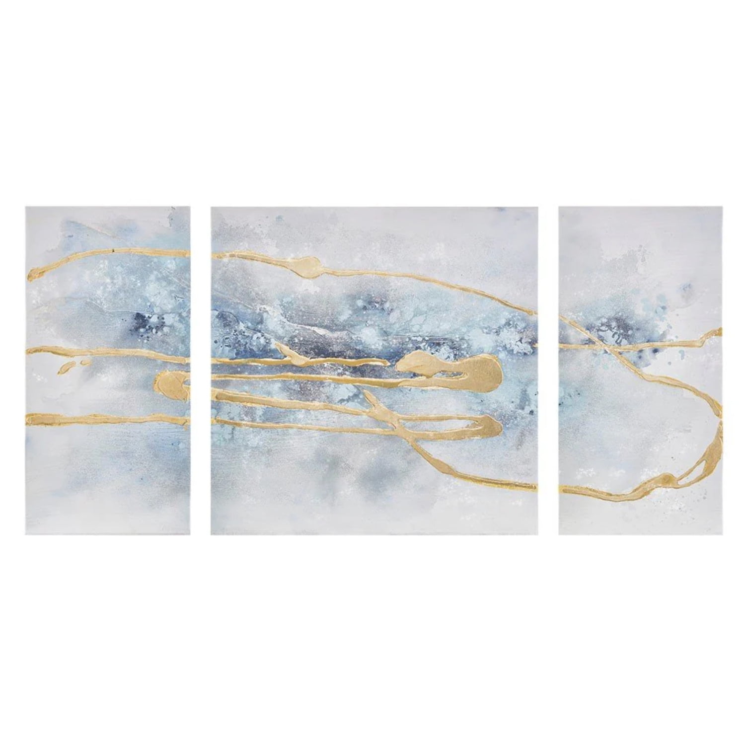 Madison Park Blue Cosmo Hand Embellished with Glitter and Gold Foil ...