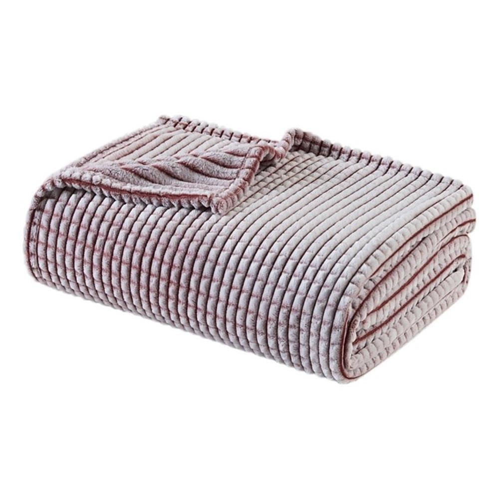 Madison Park Carved Plush Polyester Fabric Full/Queen Blanket in Red ...