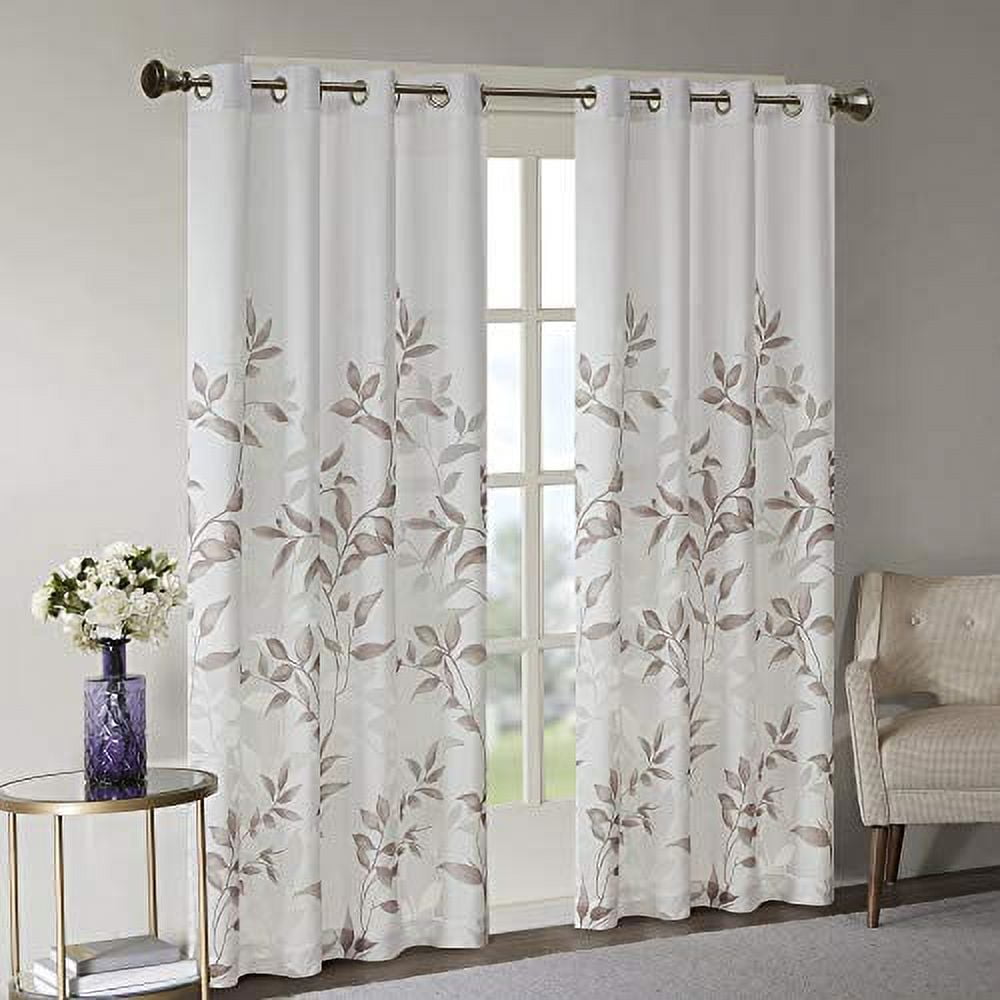 Madison Park Cecily Semi Sheer SINGLE Panel Window Curtain Burnout ...