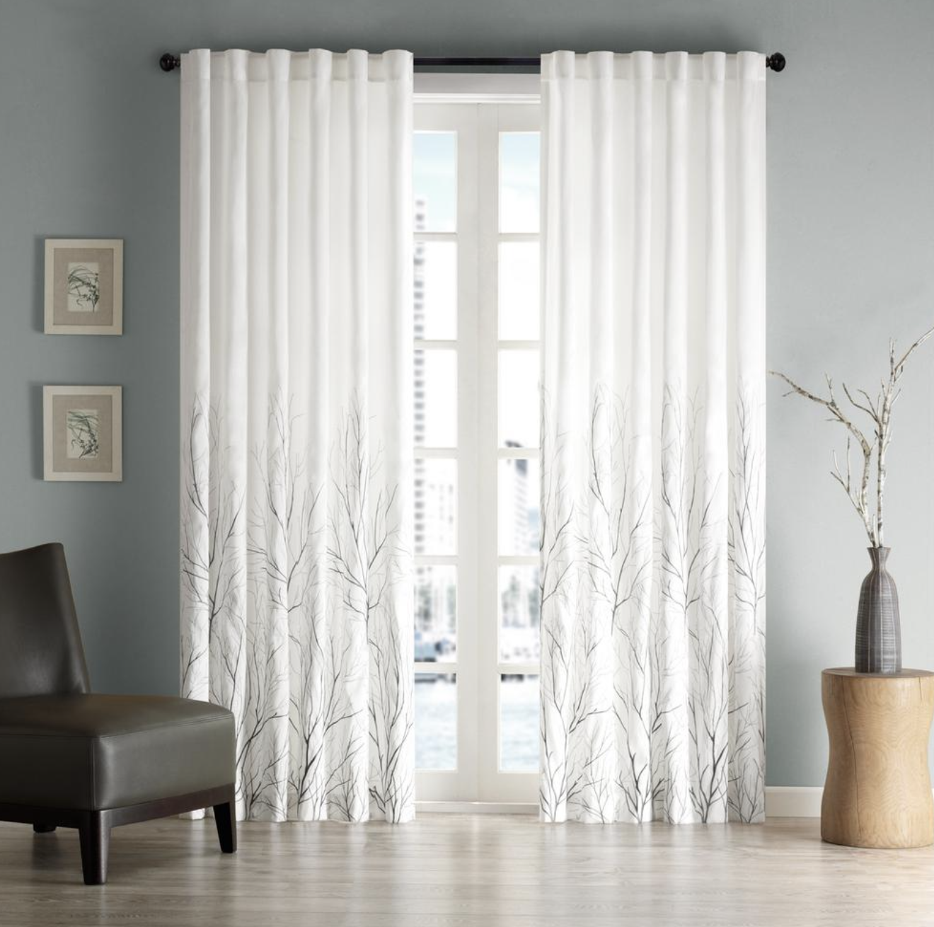 Madison Park Eliza White 50 in. x 108 in. Window Curtain - Walmart.com