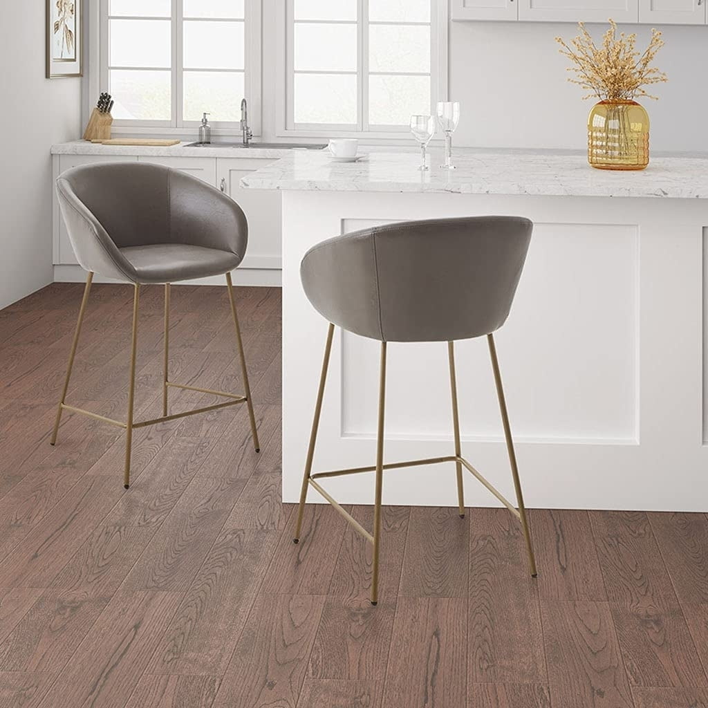 Madison Park Isadora Counter Stool with Brown and Gold Finish MP104 ...
